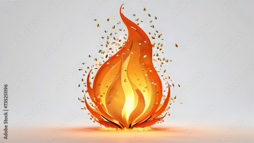 fire flame icon with burning red hot sparks isolated on a transparent ...