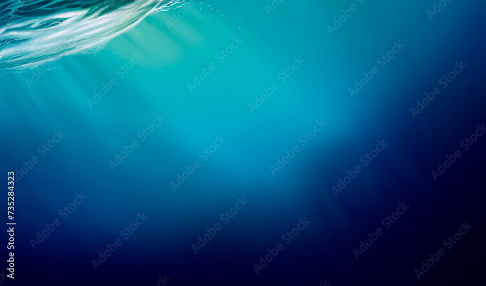 Depth ocean background realistic illustration. Atmospheric landscape of ...