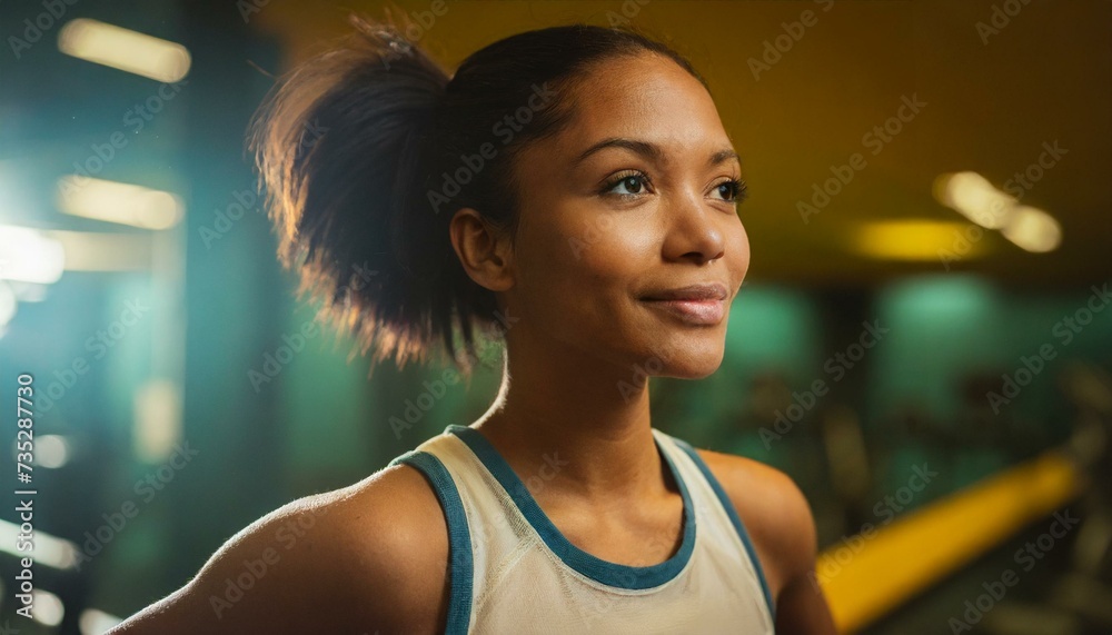 professional female athlete as she engages in high intensity interval ...