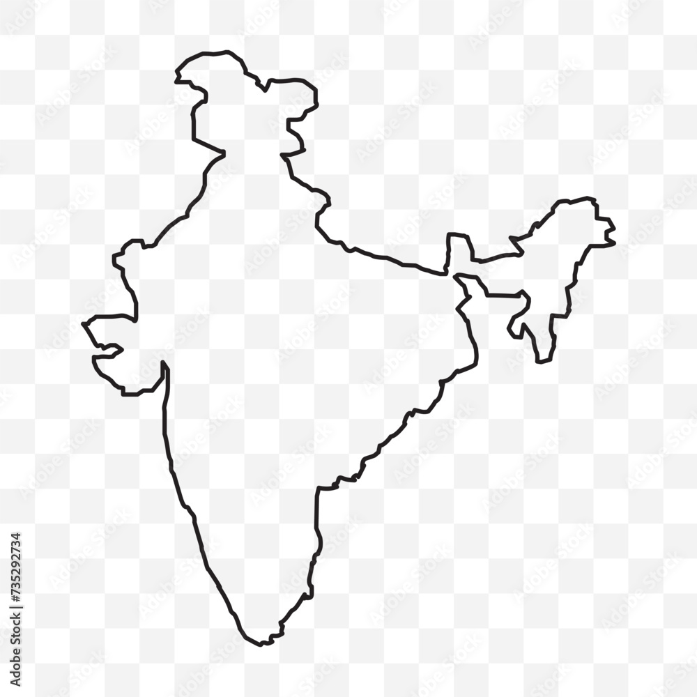 India map with states marking on indian political map vector image ...