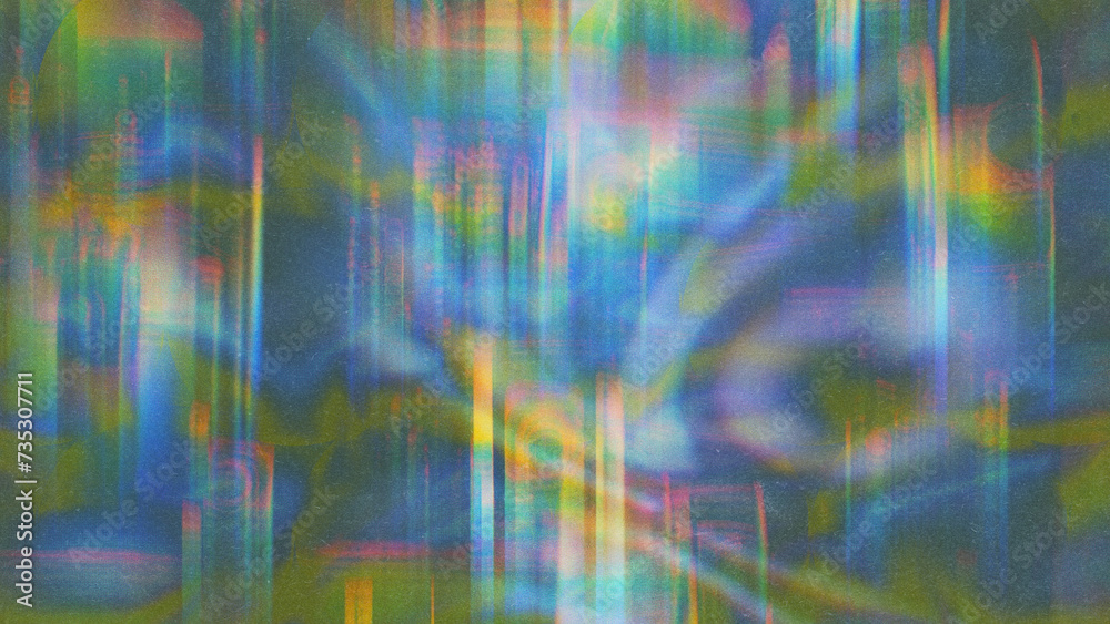 Faded abstract background with heavy light leak color spectrum overlay ...