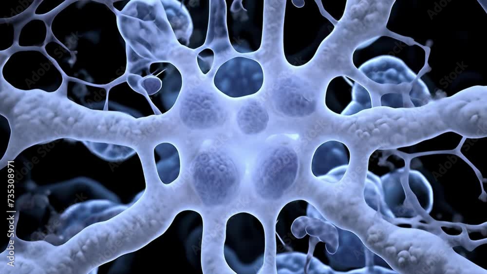 Cells of organisms under a microscope. Illustration of the study of the ...