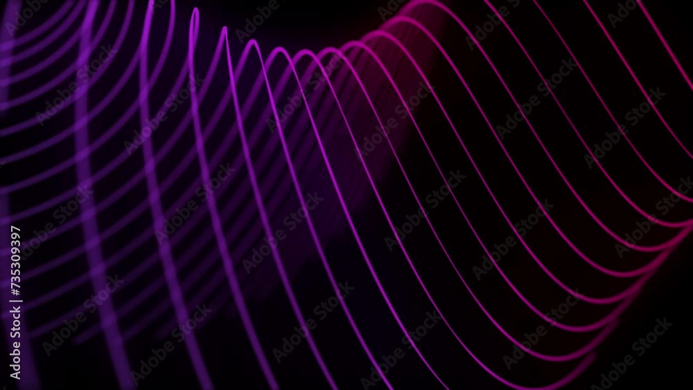 Abstract Twisted Wave With Blue Light On Black Background Science Background With Moving Lines