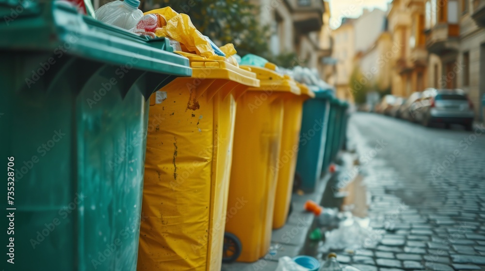 Colorful Eco-Friendly Urban Waste Management: Showcasing sustainable ...