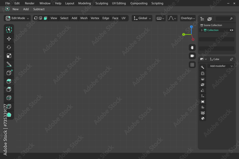 Graphic design application panel. Digital program for drawing toolbar ...