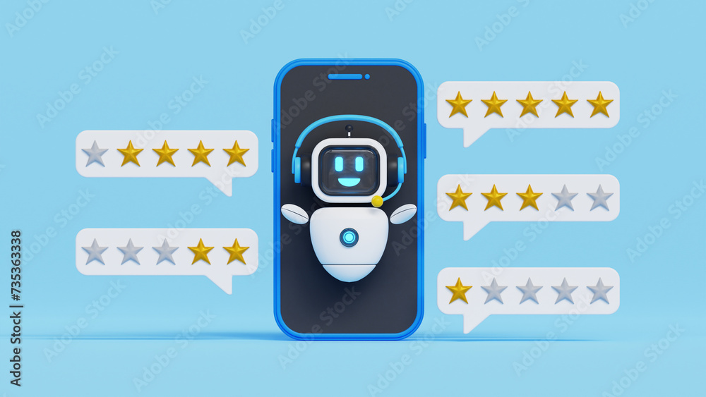 Rate AI services. AI feedback, AI rating, online survey, robot ...