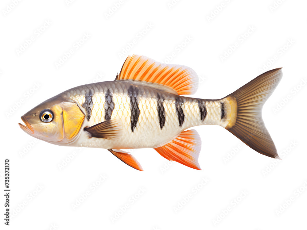 Tiger Barb fish on white background - Generative AI Stock Illustration ...