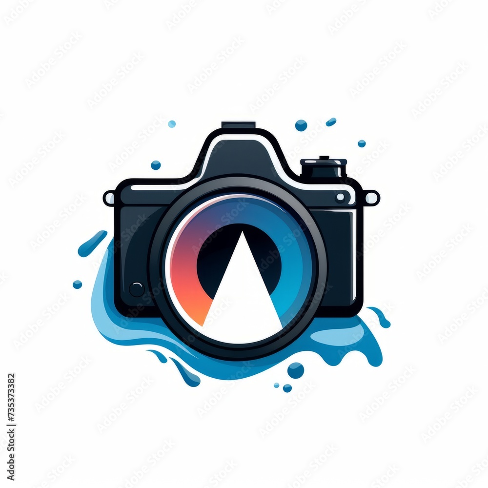 illustration of a camera, lens icon, camera aperture logo 2d logo icon ...