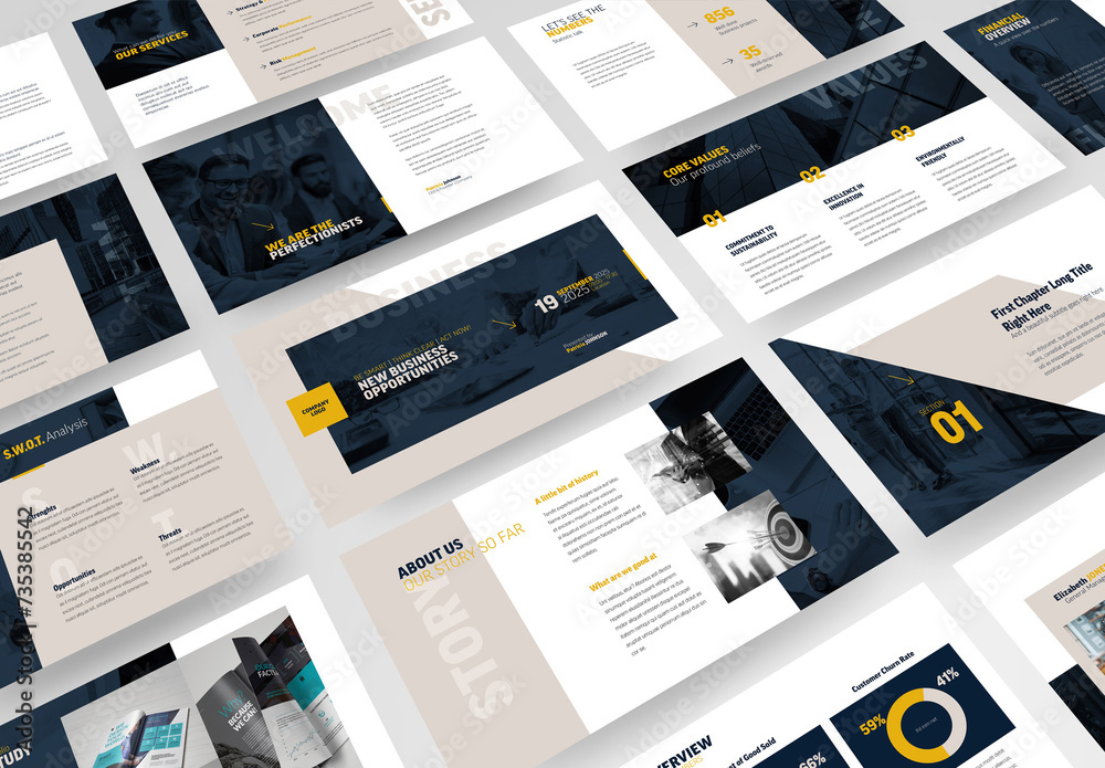 Business Presentation Slide Deck Template Stock Template | Adobe Stock