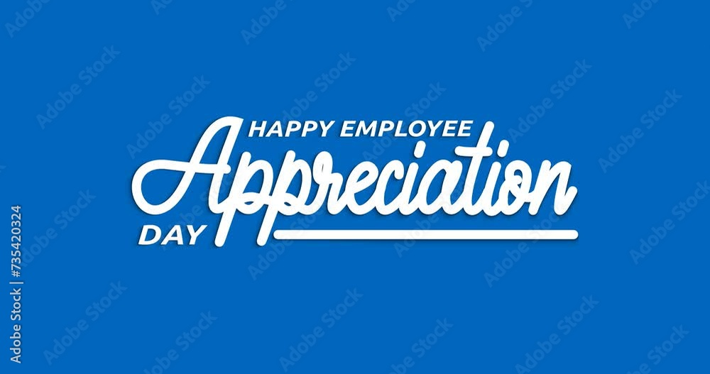 Employee Appreciation Day text animation. Handwritten inscription ...