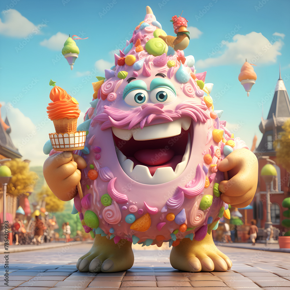 Delightful Charming Ice Cream Monster. Discover a charming ice cream ...
