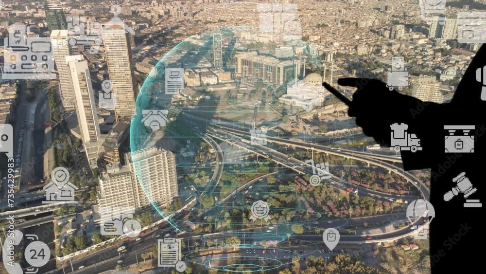 Smart city IOT internet of thing ICT digital technology futuristic ...