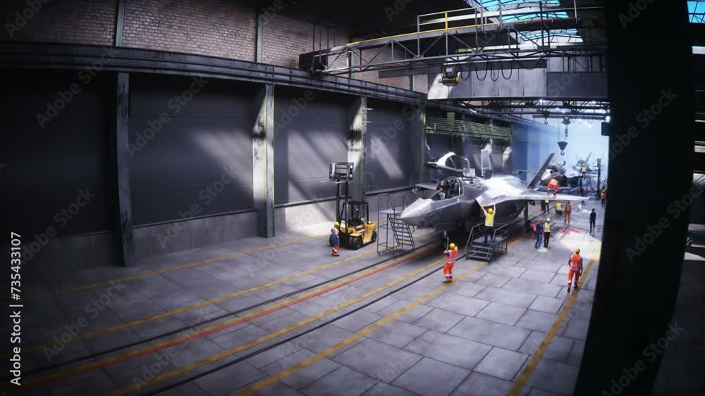 Production of military fighter jet f 35 at the factory. Military ...