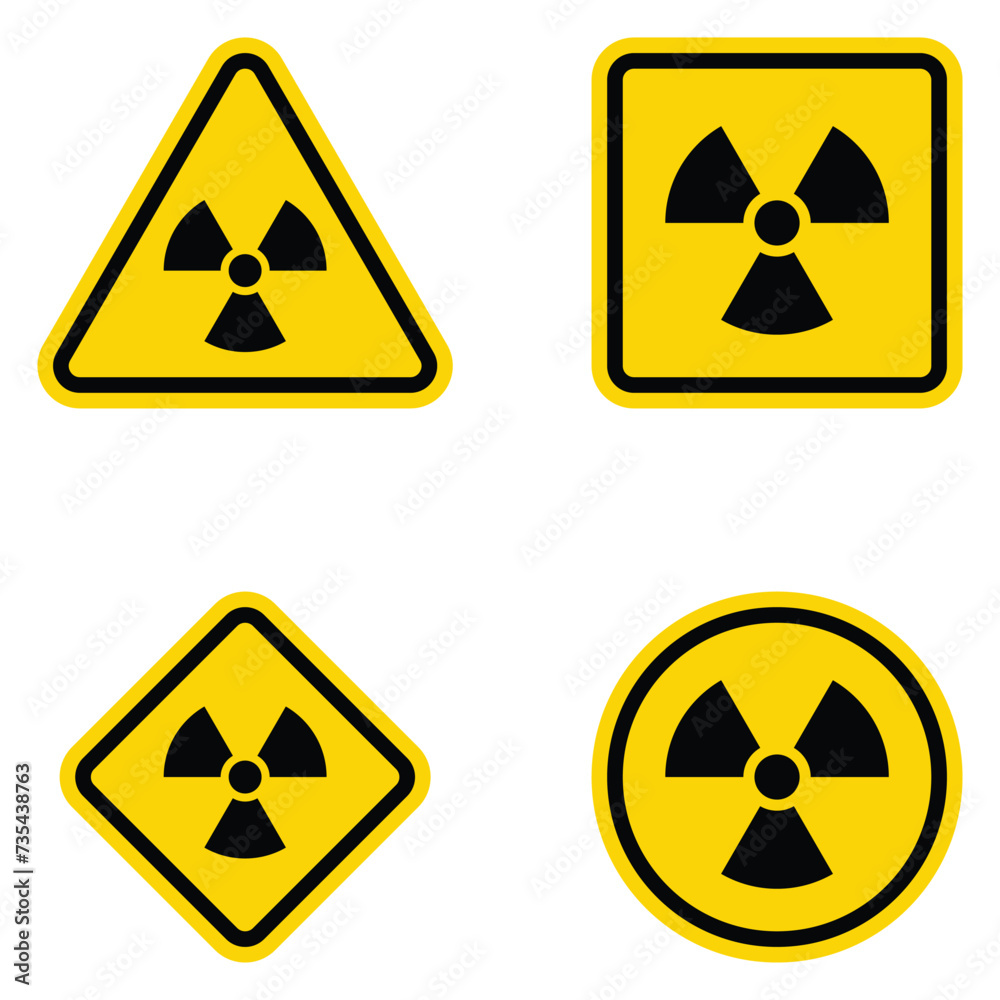 ISO 361 International ionizing radiation trefoil symbol. Radioactive ...