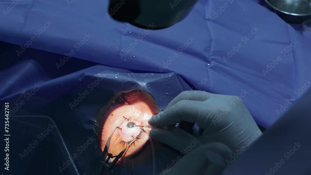 Vidéo Stock Phacoemulsification, destruction of the opaque lens by ...