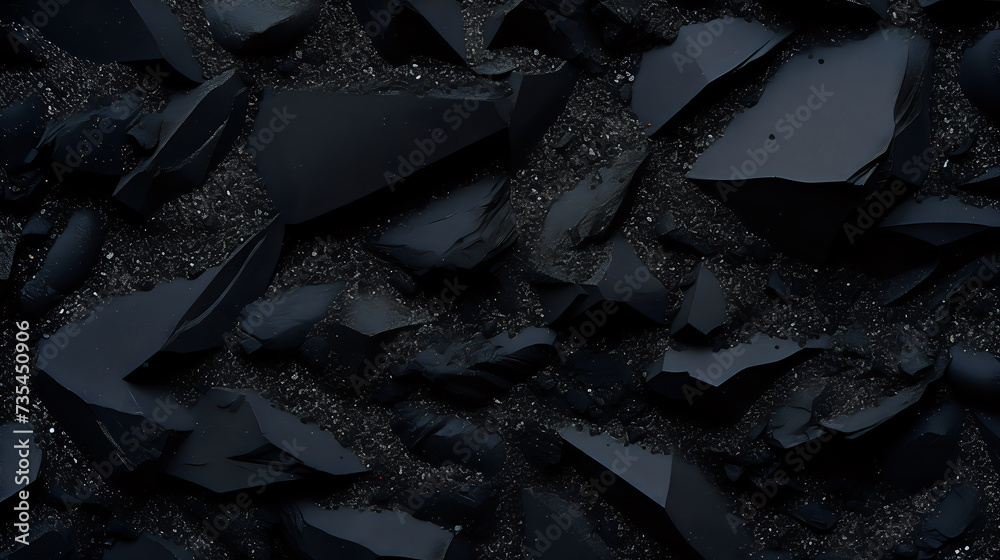 Abstract Obsidian Fragments. A high-resolution image of sharp obsidian ...