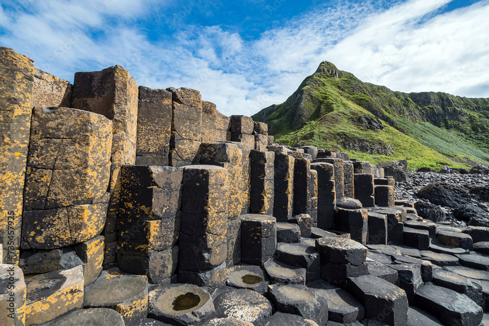 Colonne di basalto al selciato del gigante (Giant's Causeway). Irlanda ...