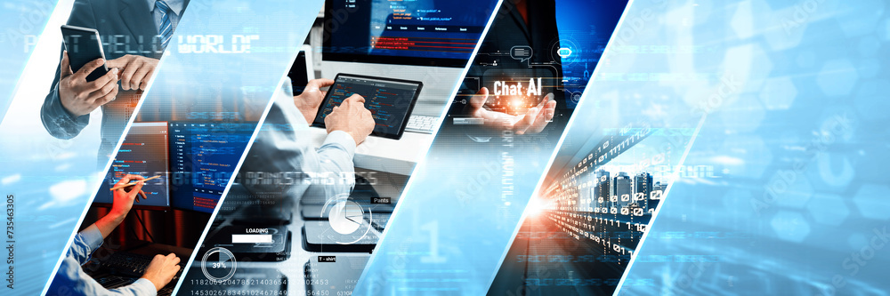 Computer programming, coding and AI artificial intelligence software ...