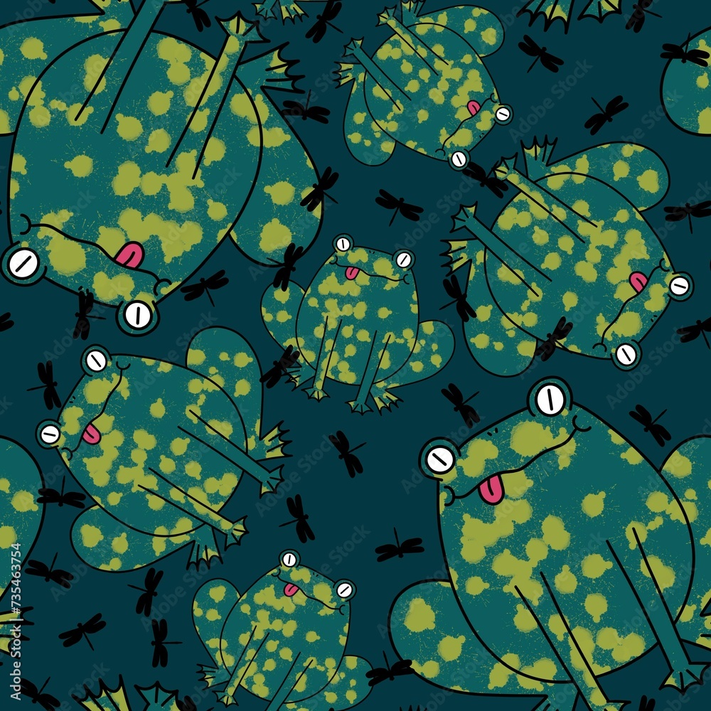 Cartoon animals seamless frogs pattern for wrapping paper and fabrics ...