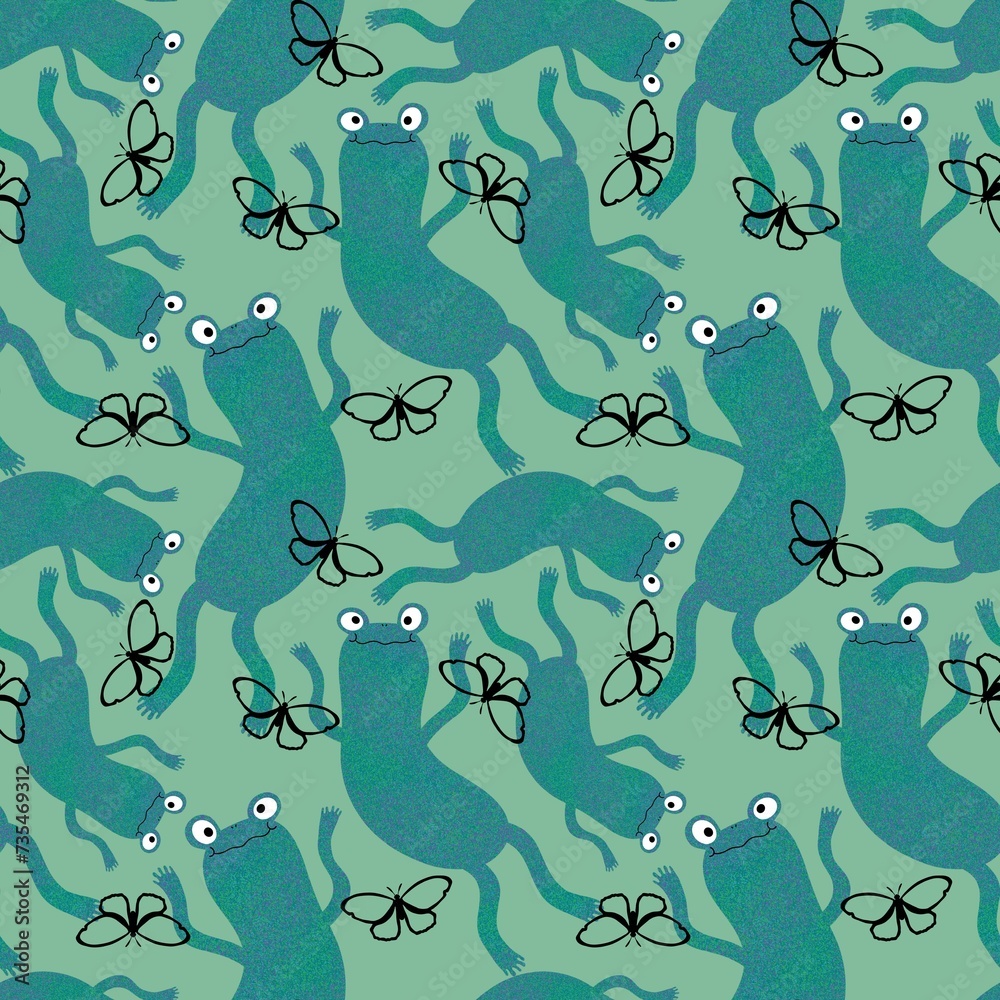Cartoon animals seamless frogs pattern for wrapping paper and fabrics ...