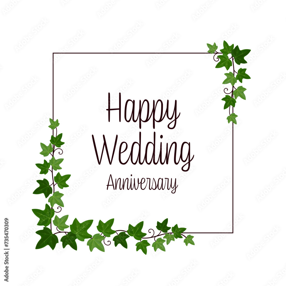 Vecteur Stock Happy Wedding Anniversary - Schriftzug in englischer ...