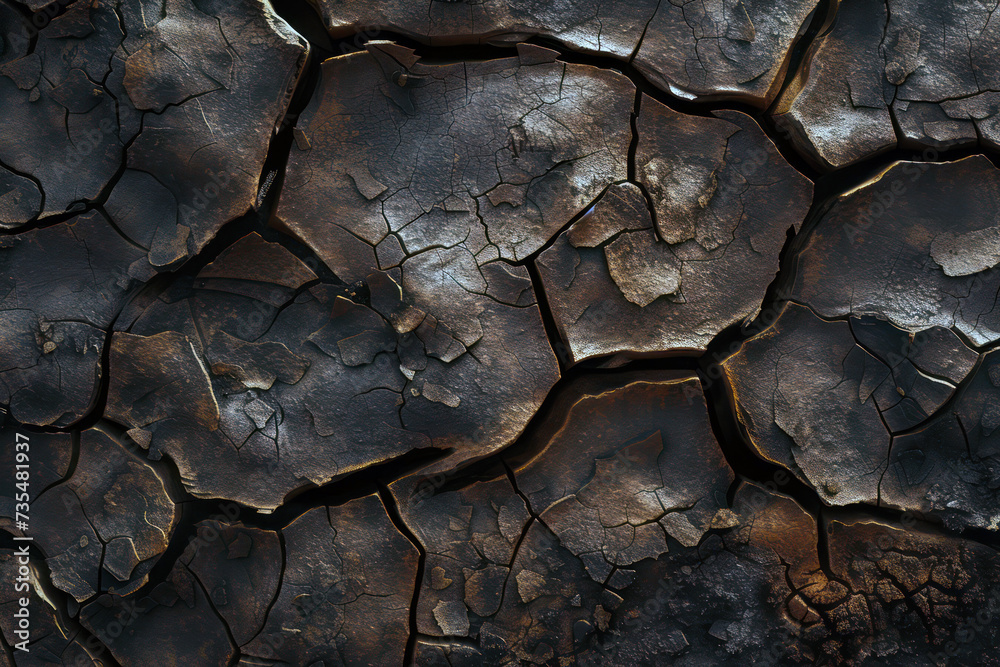 Parched cracked soil texture representing climate change and drought ...