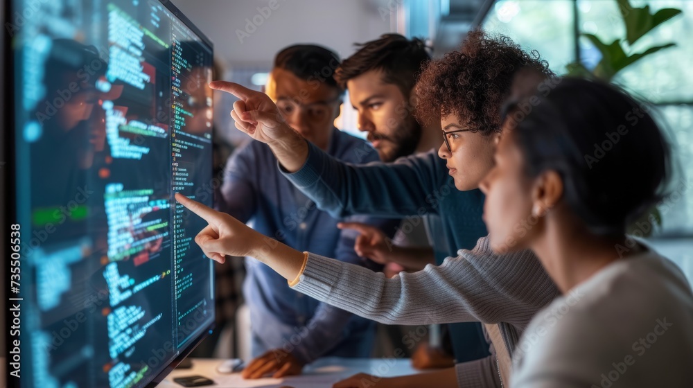 Team of QA Engineers Collaborating: A photo of a diverse group of QA professionals collaborating ...