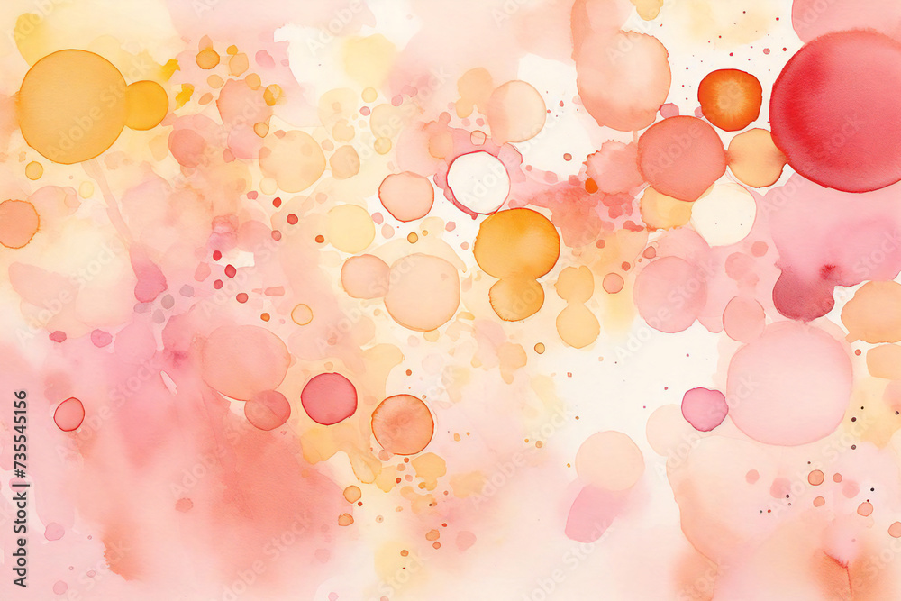 Bright and cute background material painted with watercolors ...