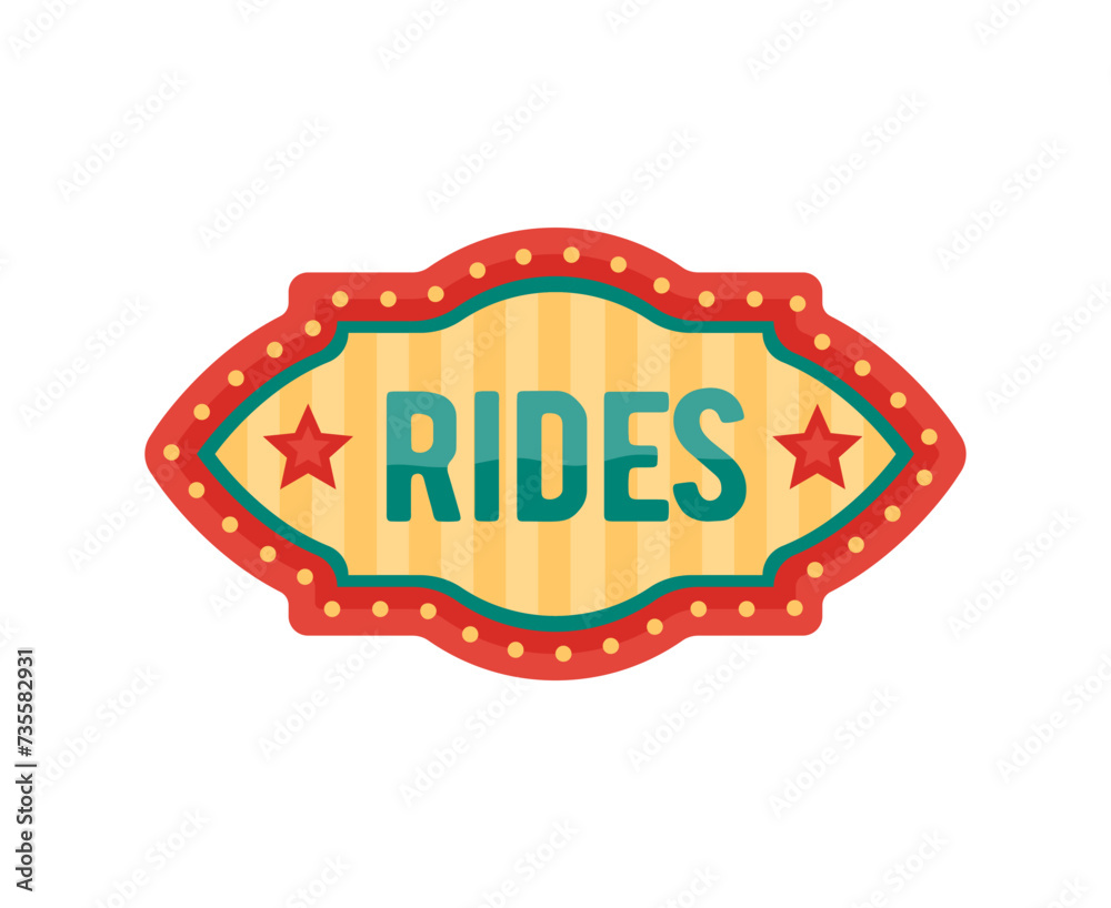 Retro tent circus sign and vintage carnival signboard displays rides ...