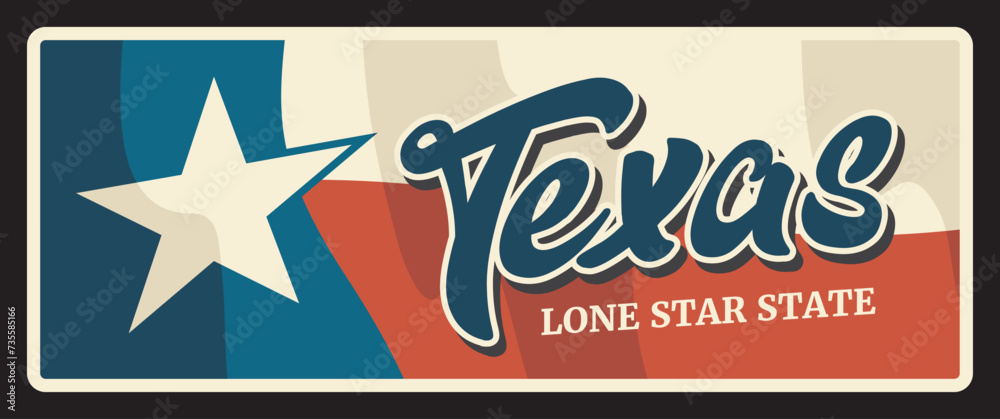 Texas state travel plate, US Austin capital, Houston old plaque with ...