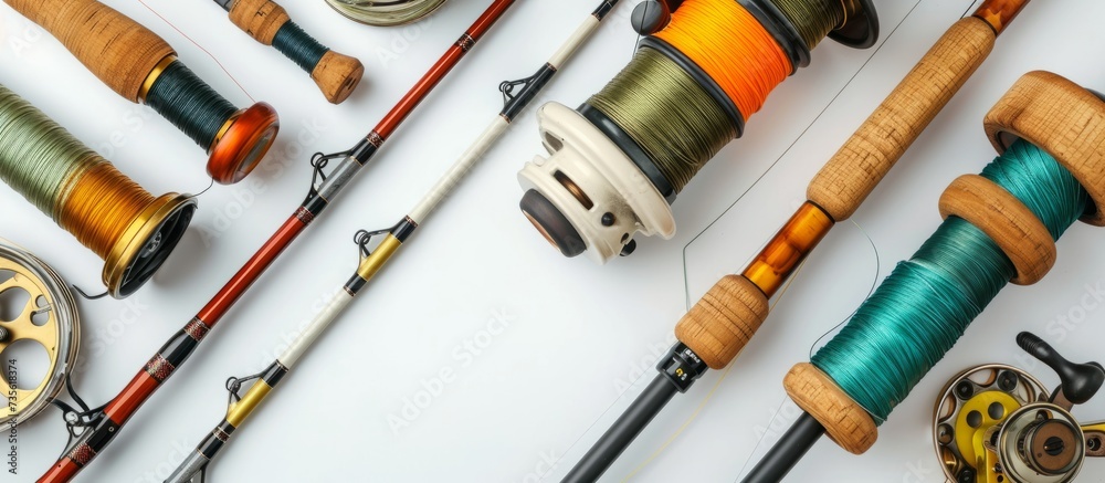 A collection of high-quality fishing rods and reels for various types ...
