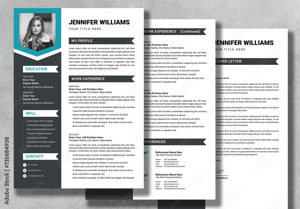 Professional Resume Layout Stock Template | Adobe Stock