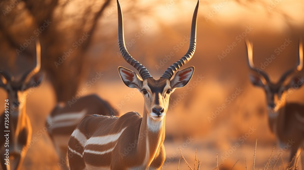 Endangered species Blackbuck in Bishnoi village forest reserve area ...