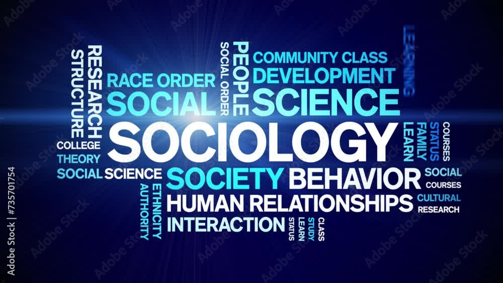 Sociology animated tag word cloud;text design animation kinetic ...
