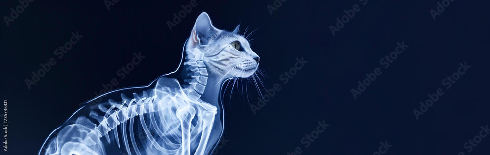 Banner Radiographs, X Ray Picture With Cat's Skeleton for Treatment and ...