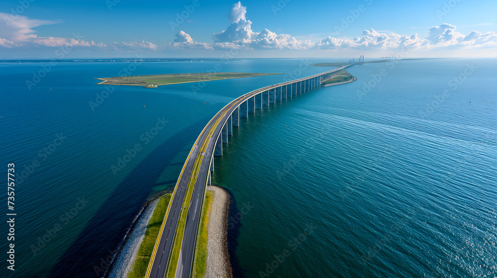 Aerial Wonder: Oresund Bridge and Tunnel Point Captured from Above ...