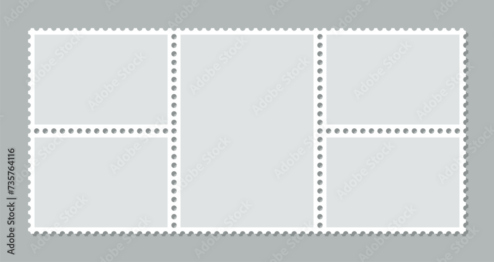 Sale coupons template with perforated borders. Paper postmarks for mail ...