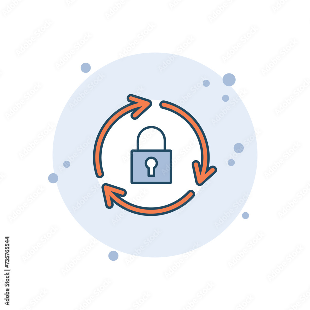 Cartoon reset password vector illustration. Update login on bubbles ...