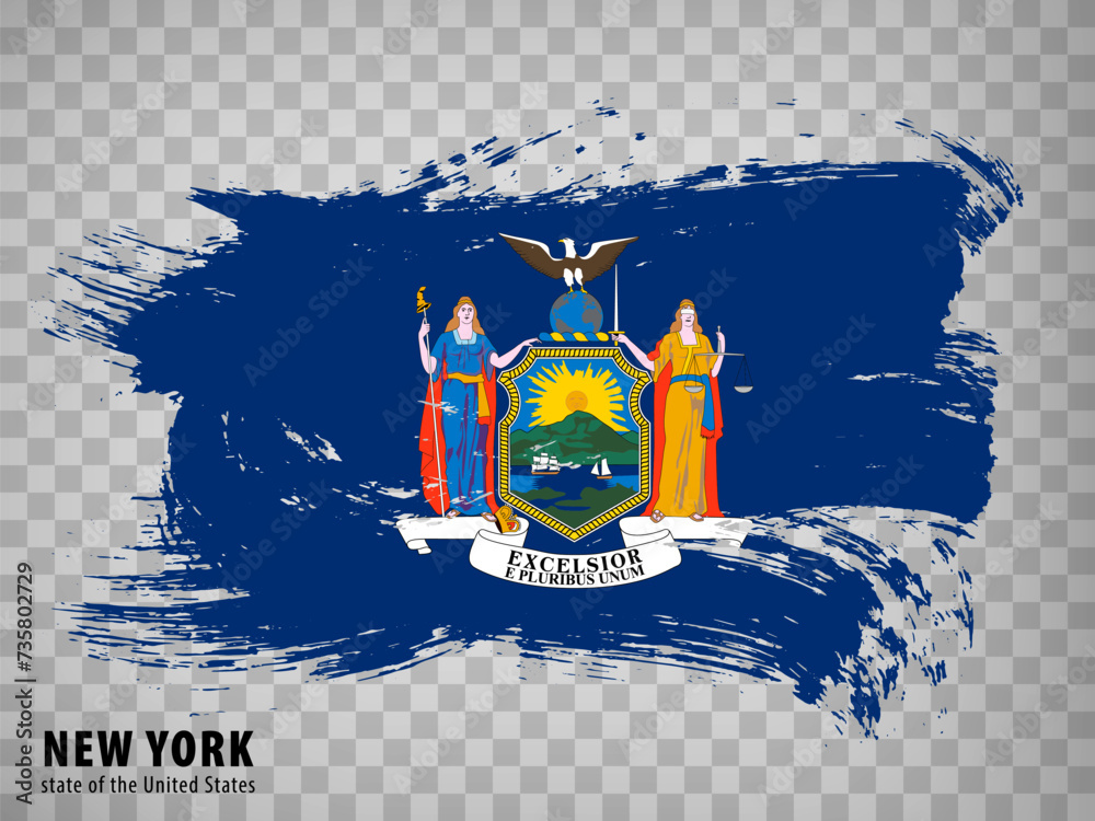 Flag of New York State from brush strokes. United States of America ...