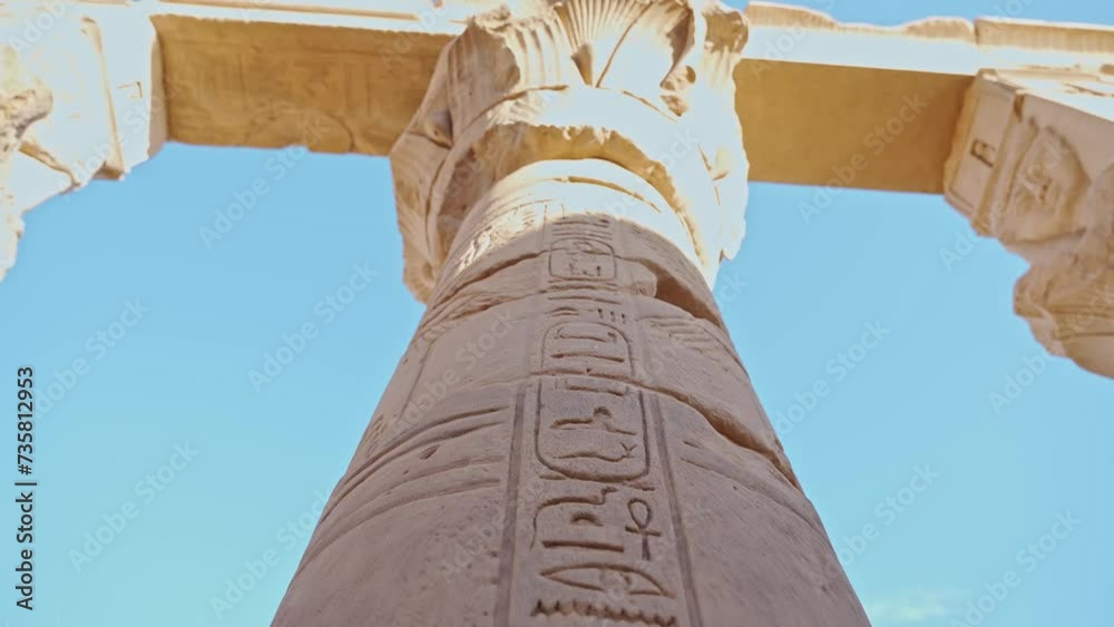 close up shot of the ancient and historical Philae Temples complex in ...