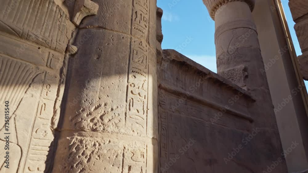 close up shot of the ancient and historical Philae Temples complex in ...