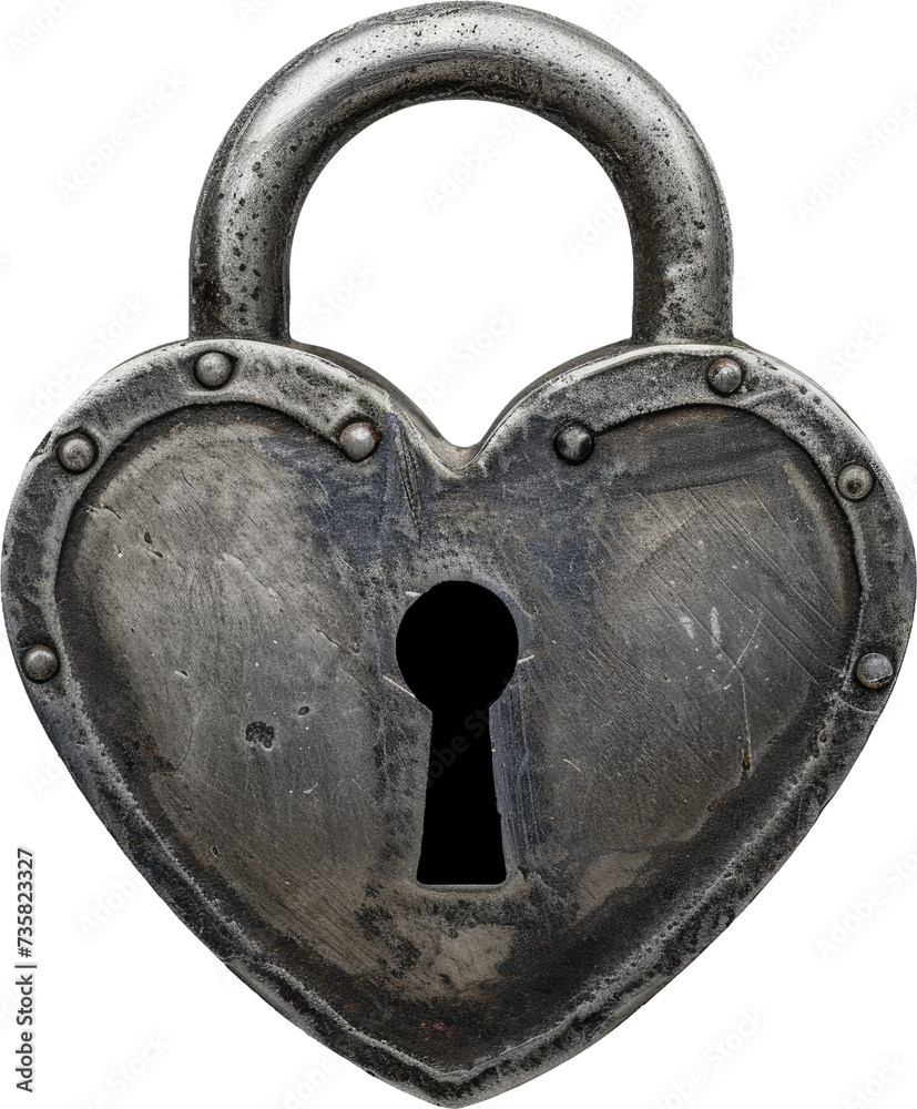 Silver heart shaped padlock transparent background PNG clipart Stock ...
