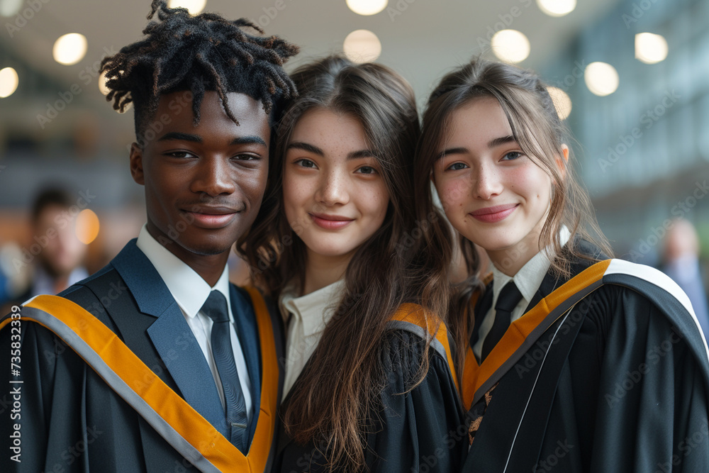 Multicultural Graduates with Diploma Celebrating Together. Young ...