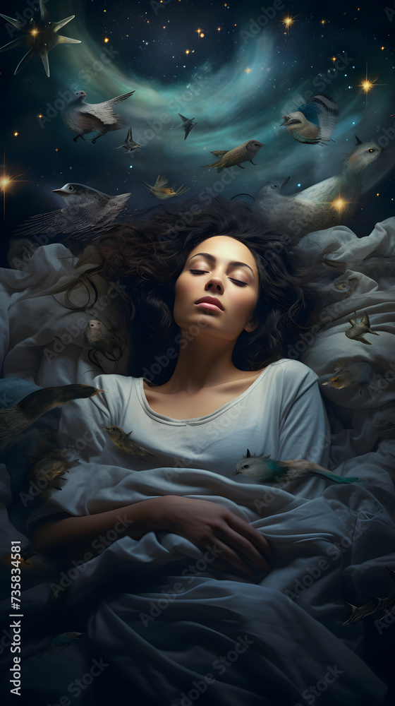 Sink into tranquility with this serene stock photo of a woman ...