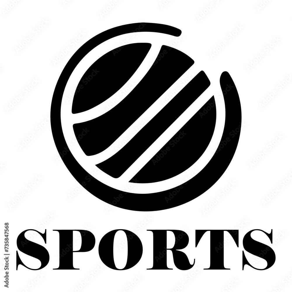 Sports Logo vector art illustration, clipart, black color silhouette ...