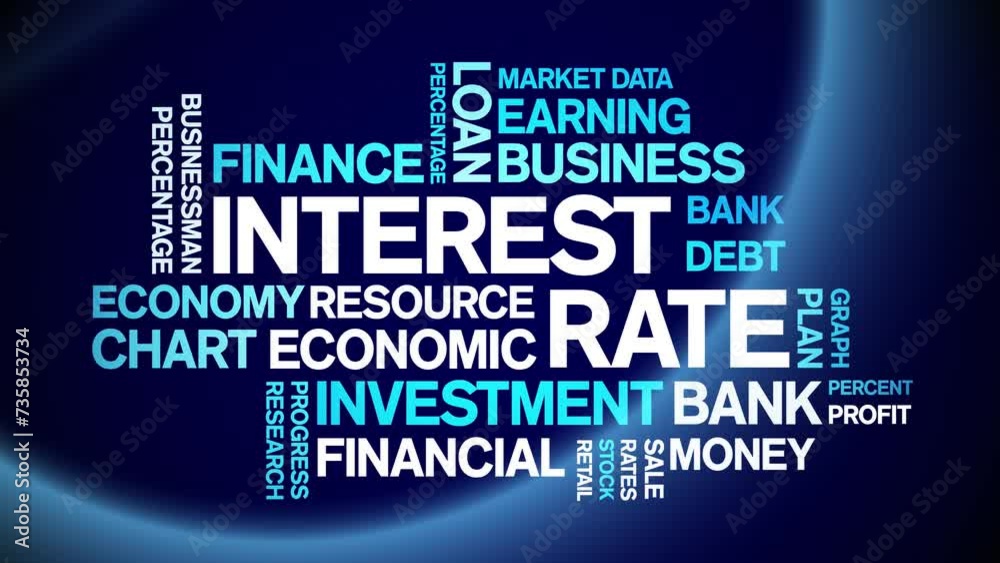 interest rate animated word cloud;text design animation tag kinetic ...