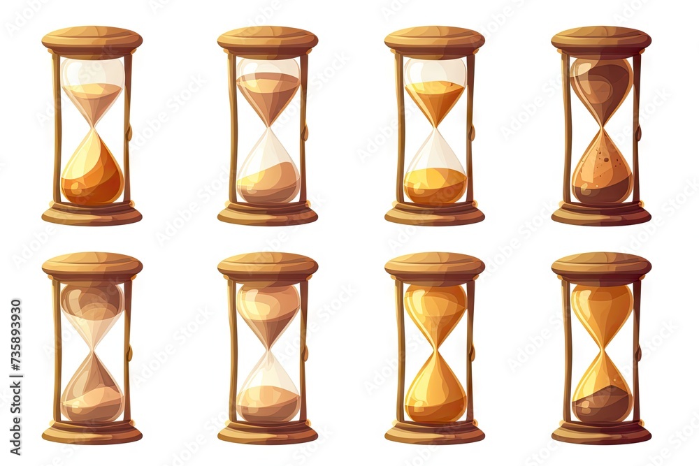 Simple Hourglass Collection, Sand Clocks for Sprite Sheet Animation ...