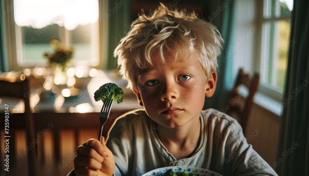 Child refusing to eat vegetables, boy disliking Broccoli.If your child ...