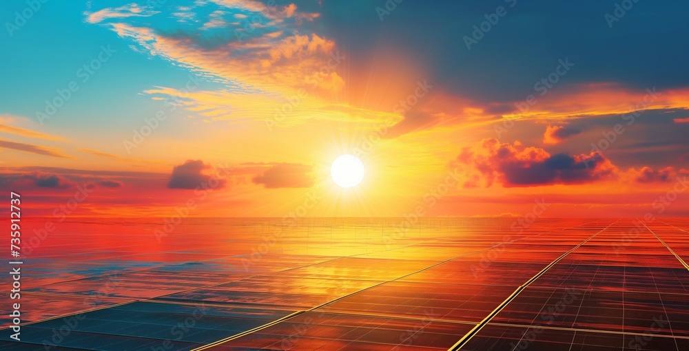 Solar panels reflect sparkling light From the sun ,Clean energy and ...