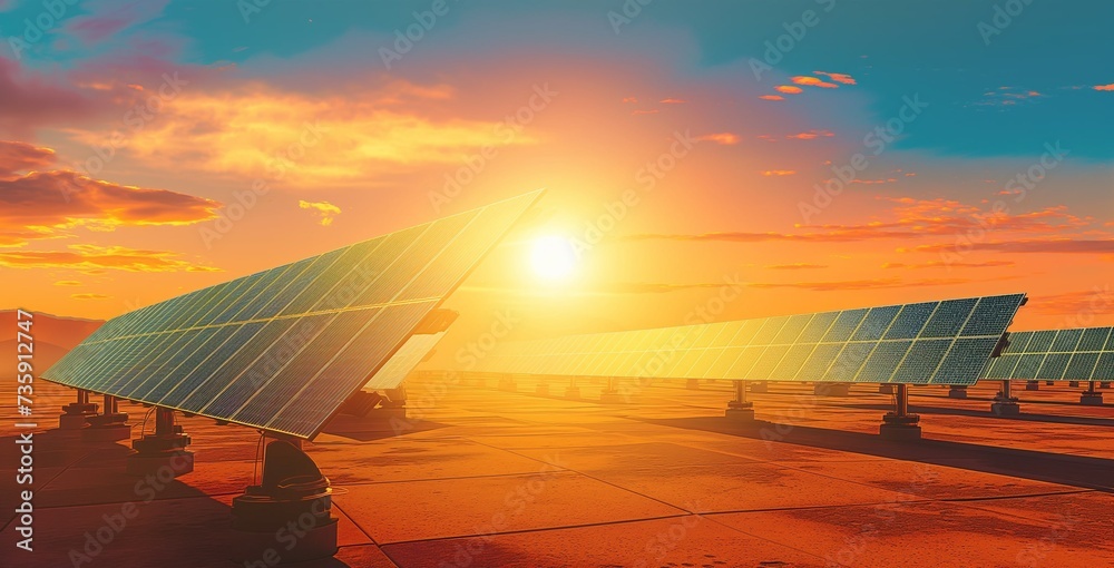 Solar panels reflect sparkling light From the sun ,Clean energy and ...